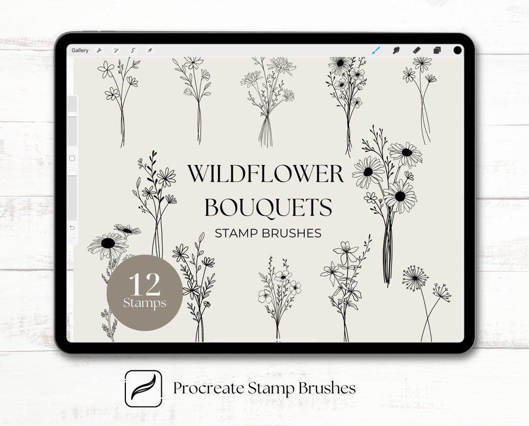 Wildflower Stamps for Procreate, Procreate Brushes, Digital Stamps - Etsy