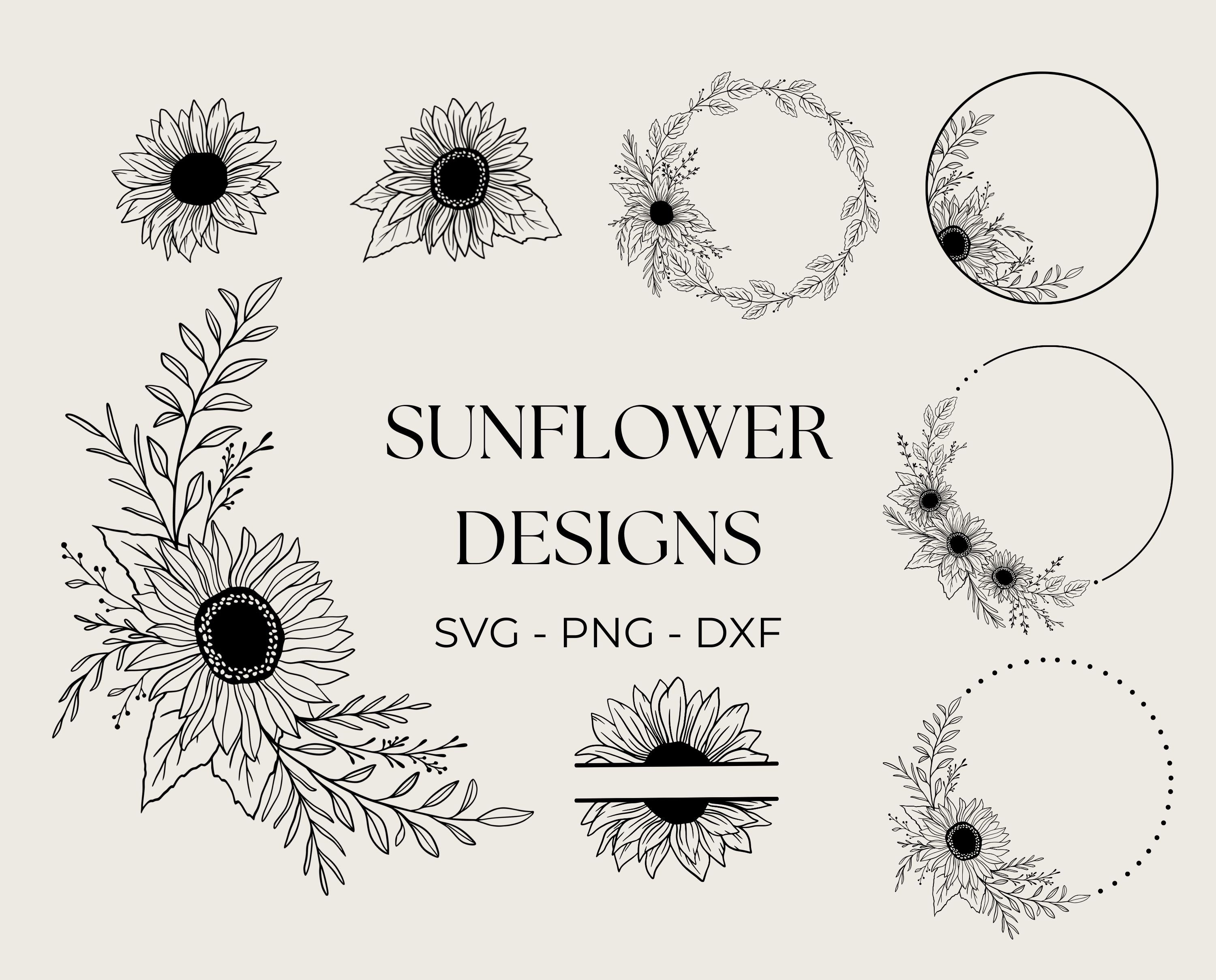 Sunflower Svg Bundle Floral Wreath Svg Flower Frame Png - Etsy Australia