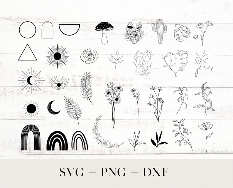 Abstract Shapes Svg Boho Svg Bundle Modern Minimalist Svg - Etsy