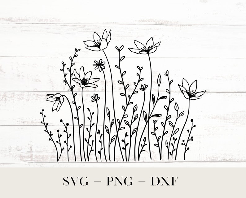 Wildflower Clipart Spring Flowers Svg Wildflower Svg - Etsy