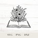 Open Book SVG, Floral Book SVG, Book Lover PNG, Reading Svg - Etsy