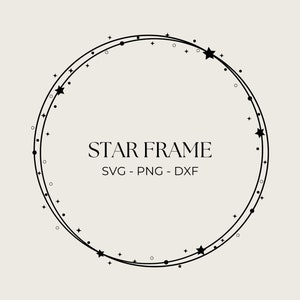 Celestial Frame SVG Star Stencil Svg Round Monogram Frame - Etsy