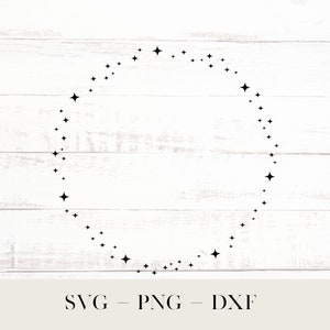 Star Frame SVG, Circle Frame, Sparkle Svg, Commercial Use Included - Etsy