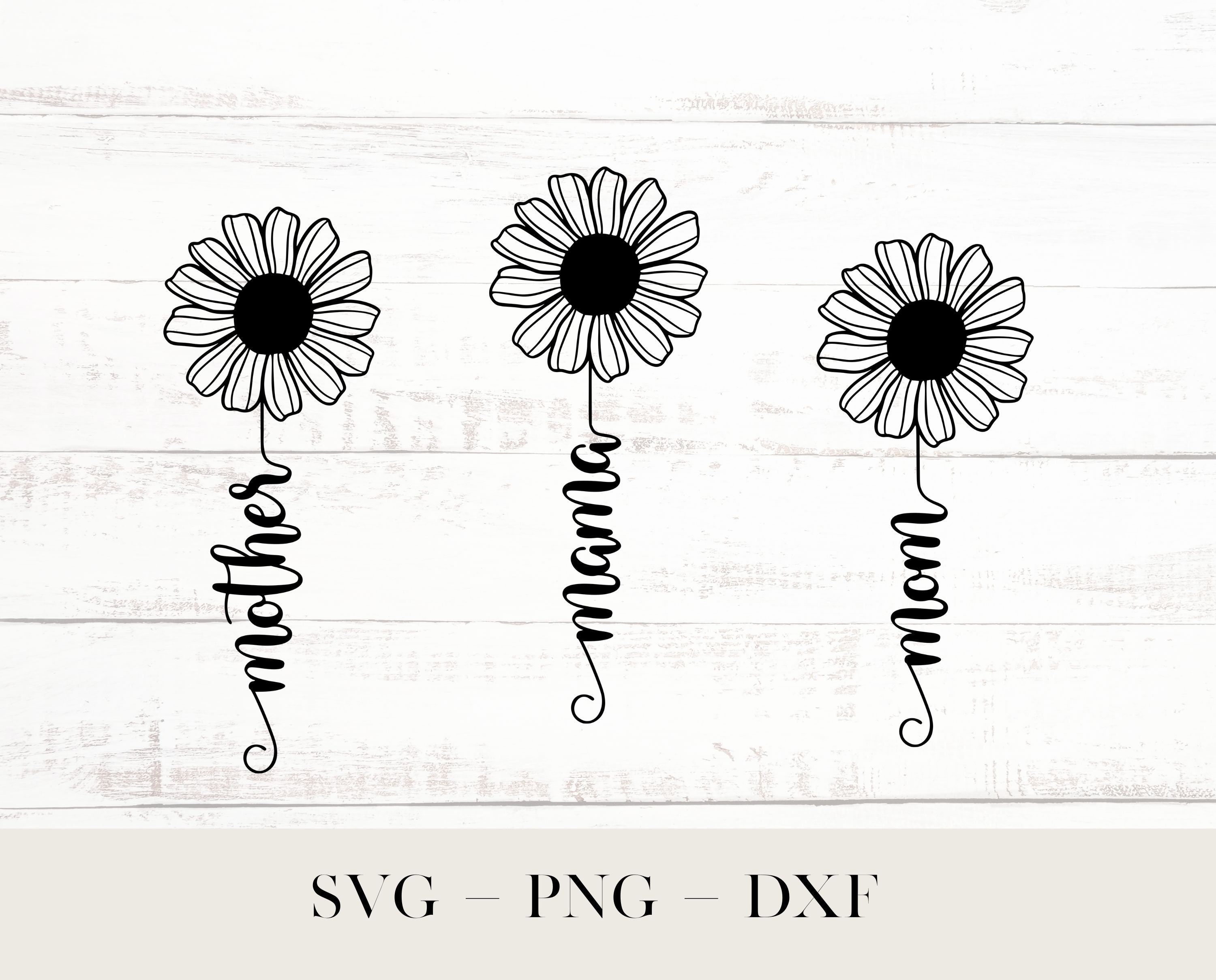Mama Flower Svg Flower Word Svg Mother's Day Daisy Svg - Etsy