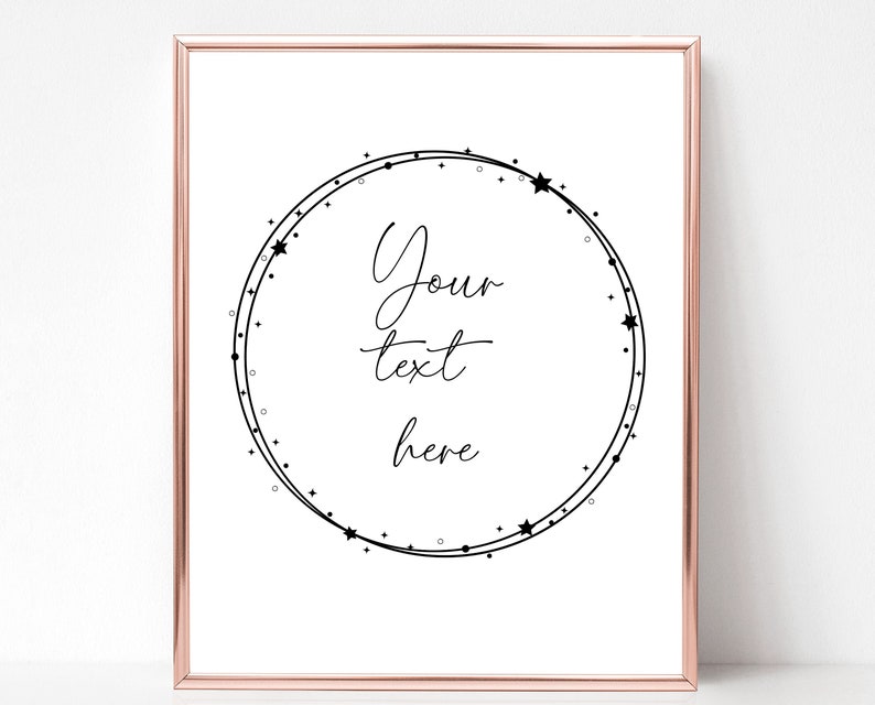 Celestial Frame SVG Star Stencil Svg Round Monogram Frame - Etsy