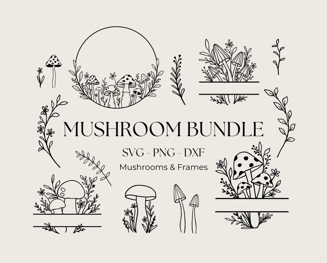 Mushrooms Svg, Frame Svg, Floral Mushroom Vinyl Cut File, Fungi SVG - Etsy