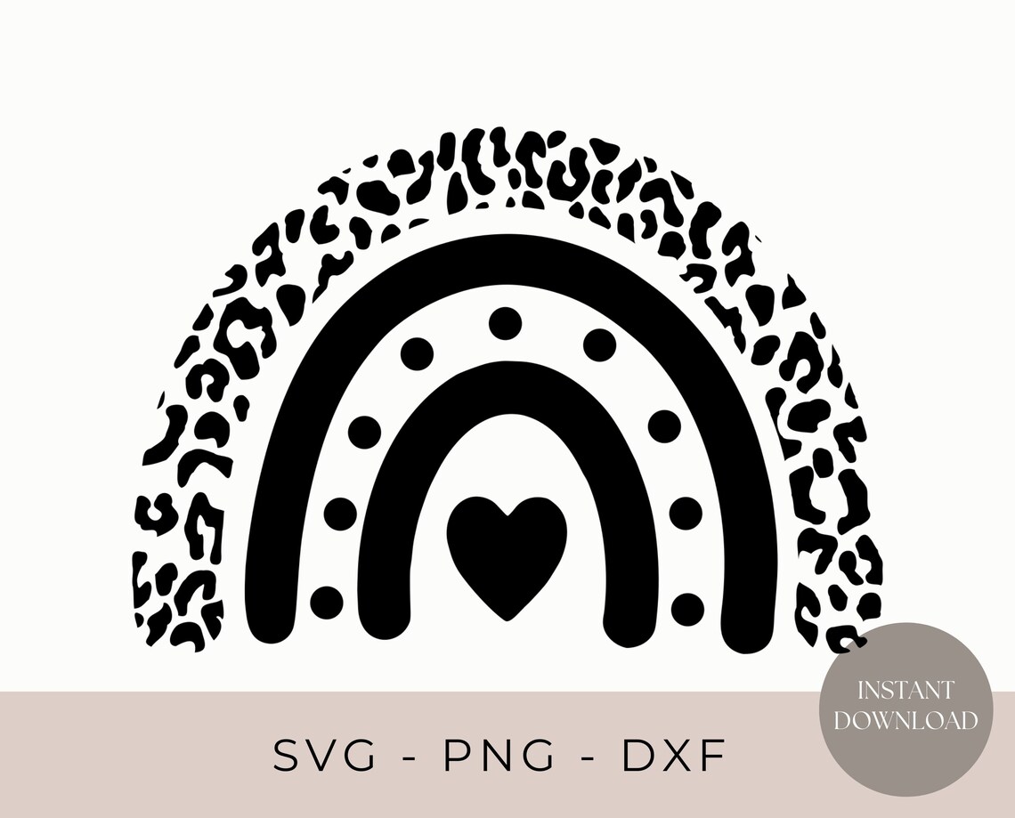 Boho Rainbow SVG Leopard Rainbow SVG Rainbow Cut File - Etsy