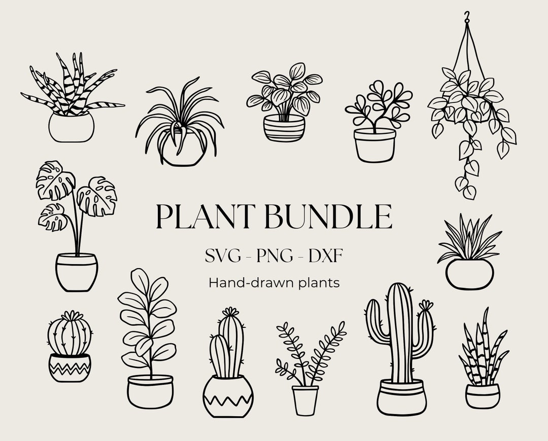 Plant Svg Bundle, Houseplant SVG, Potted Plant Cut Files - Etsy