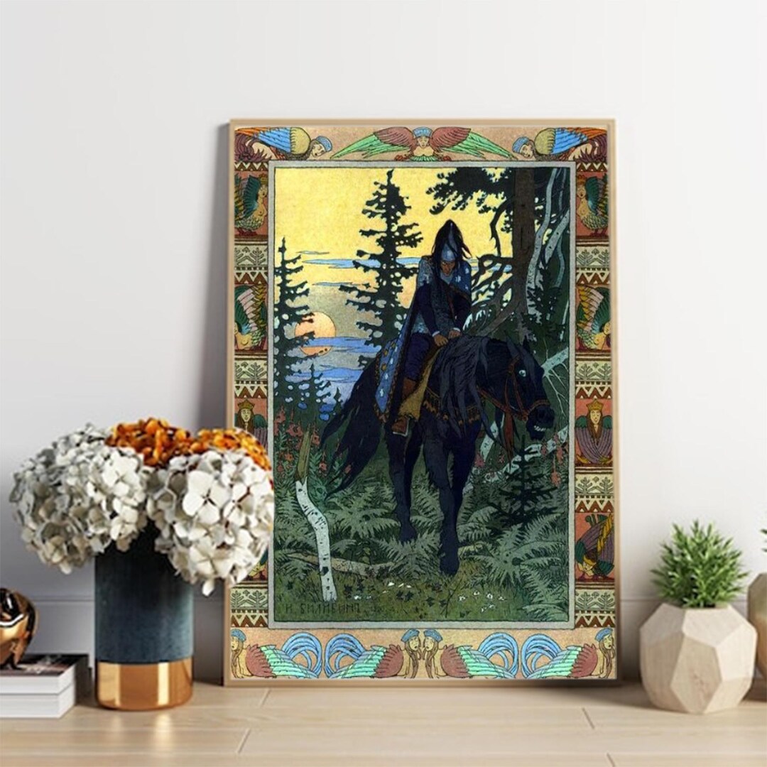 Le Cavalier Noir - Vassilissa La Belle - Ivan Bilibin Poster - Etsy