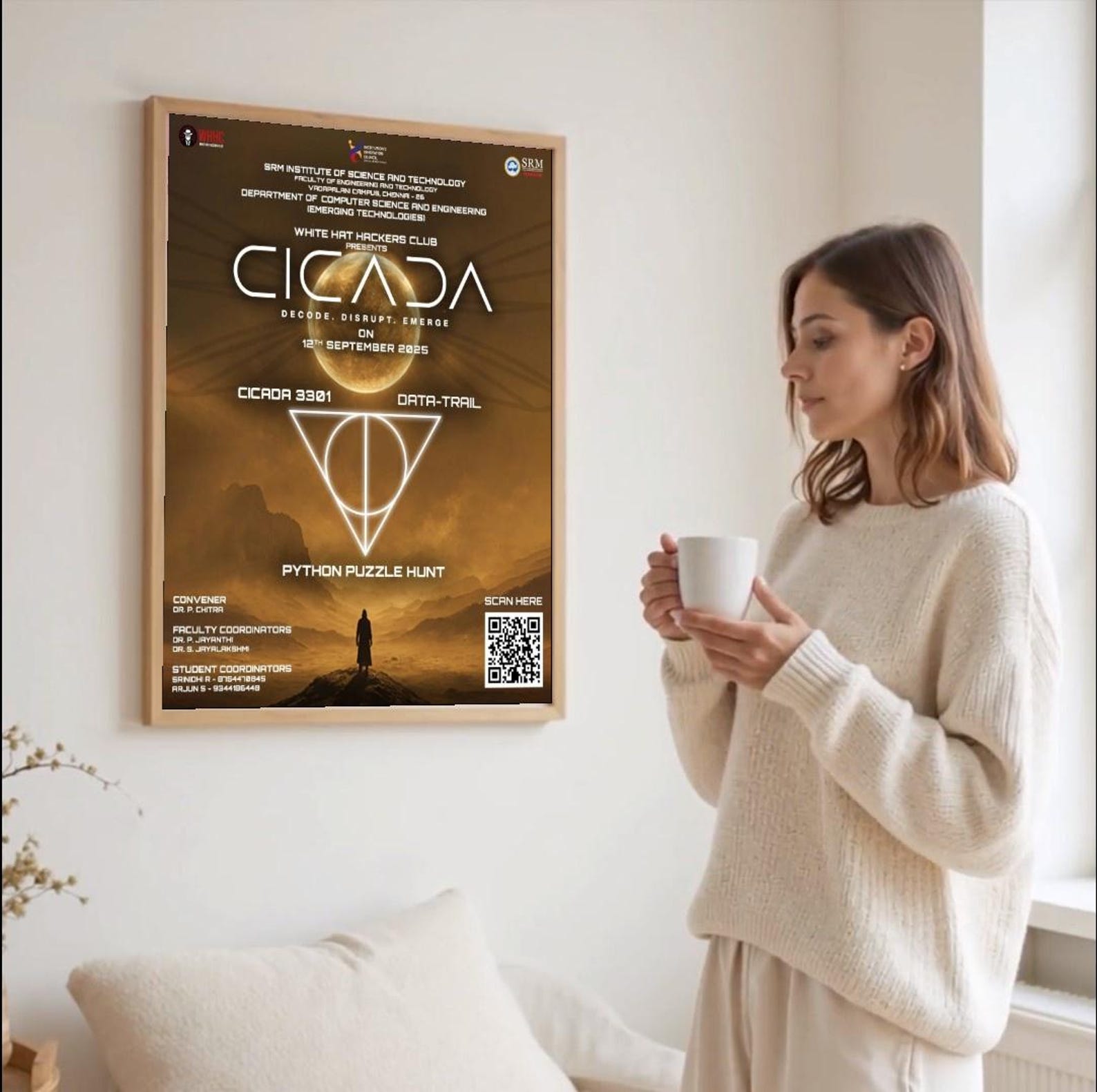 Cicada Srm Institute Hackathon Poster Sept 12 2025 Python Puzzle Wall ...