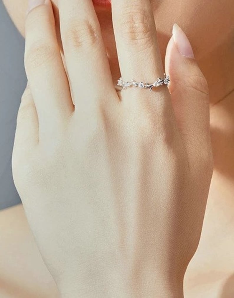 Flower Branch Vine Ringstackable Finger Rings for Women925 | Etsy