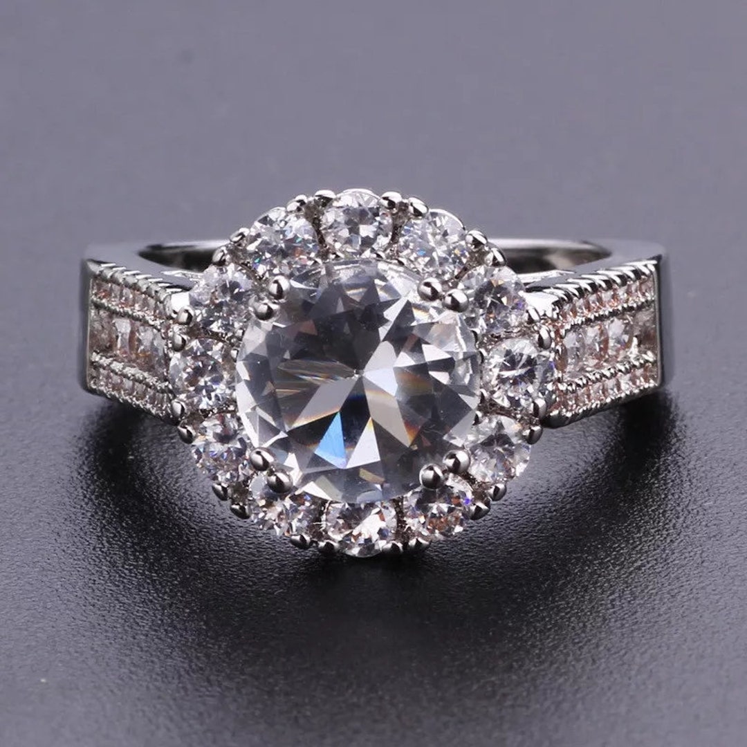 New High Shine Luxury Wedding Ring for Women Round - Etsy