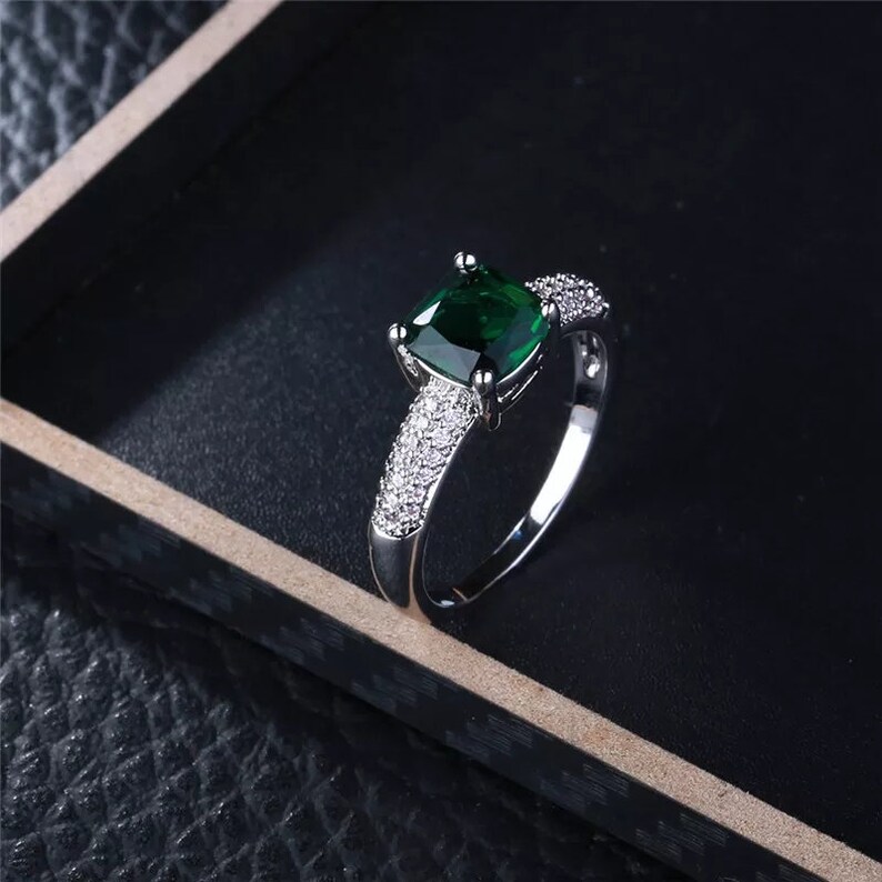 Vintage Green Stone Rings for Womenwedding Jewelry925 - Etsy