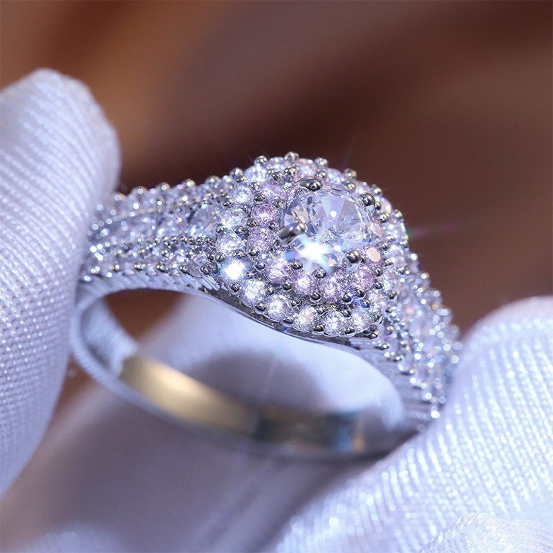 New Luxury Zircon Round Stone Shape Ring925 Sterling Silver - Etsy