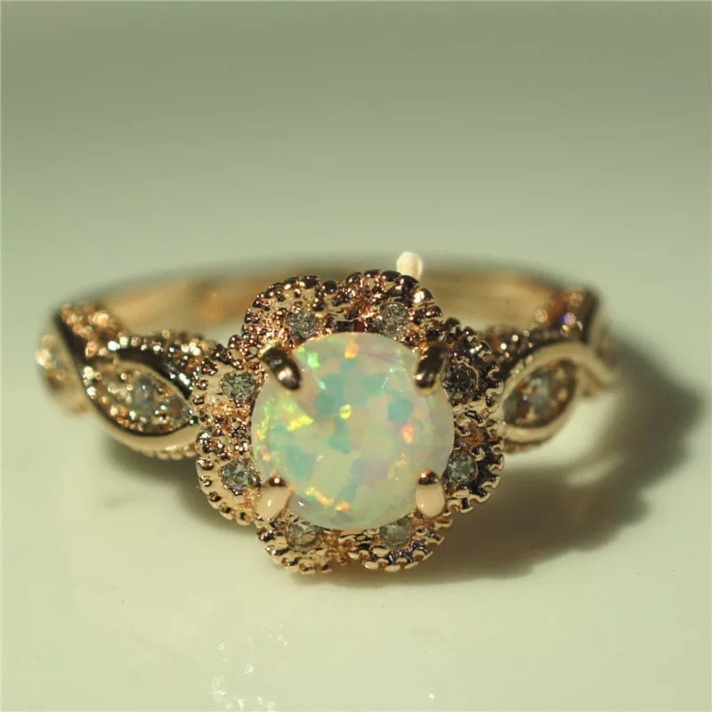 Opal Rings for Womenvintage Gold Ringwedding Ring Copper - Etsy