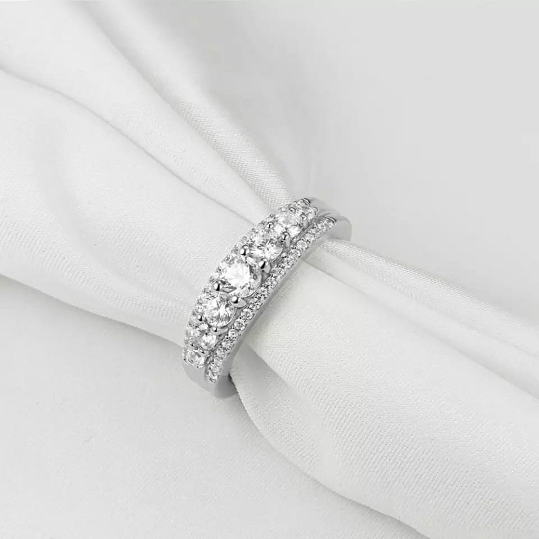 New Simple Solid 925 Sterling Silver Wedding Ring Engagement - Etsy