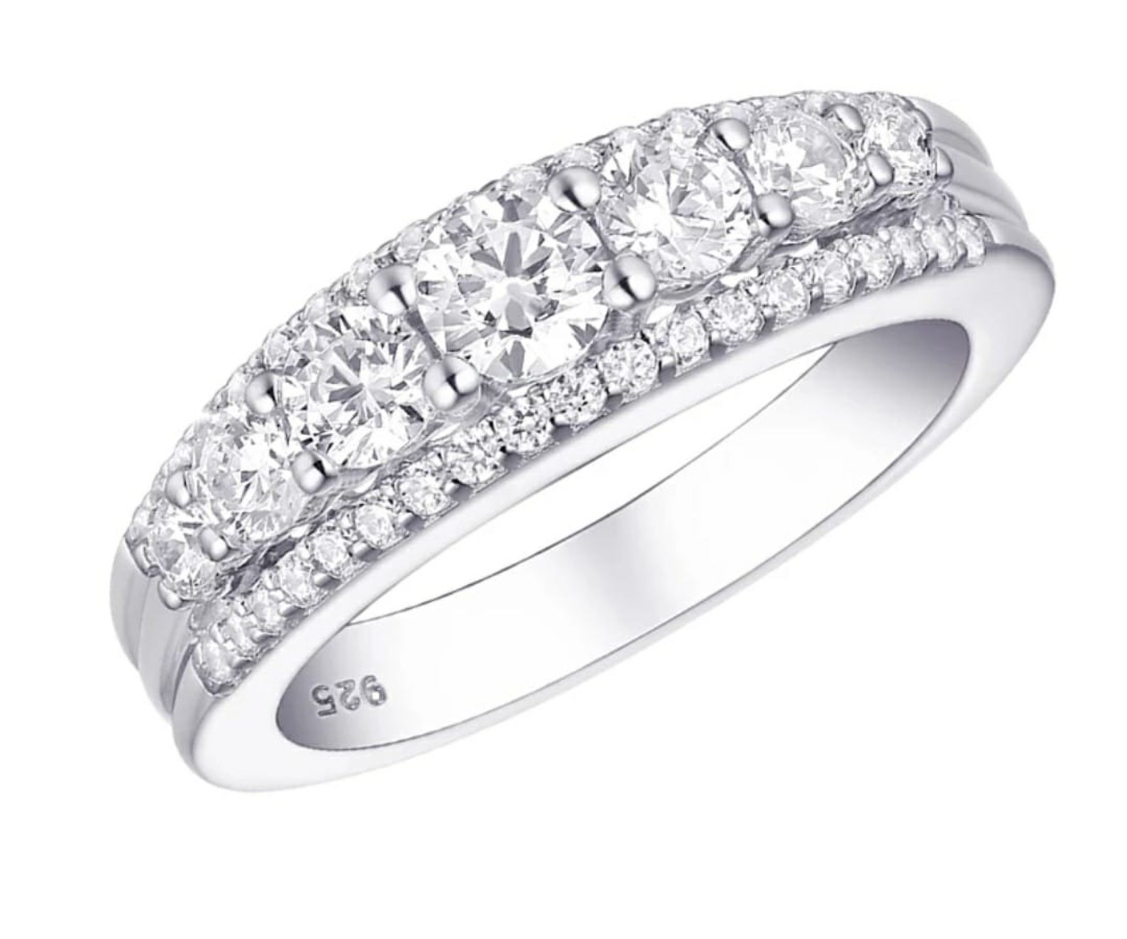 New Simple Solid 925 Sterling Silver Wedding Ring Engagement - Etsy