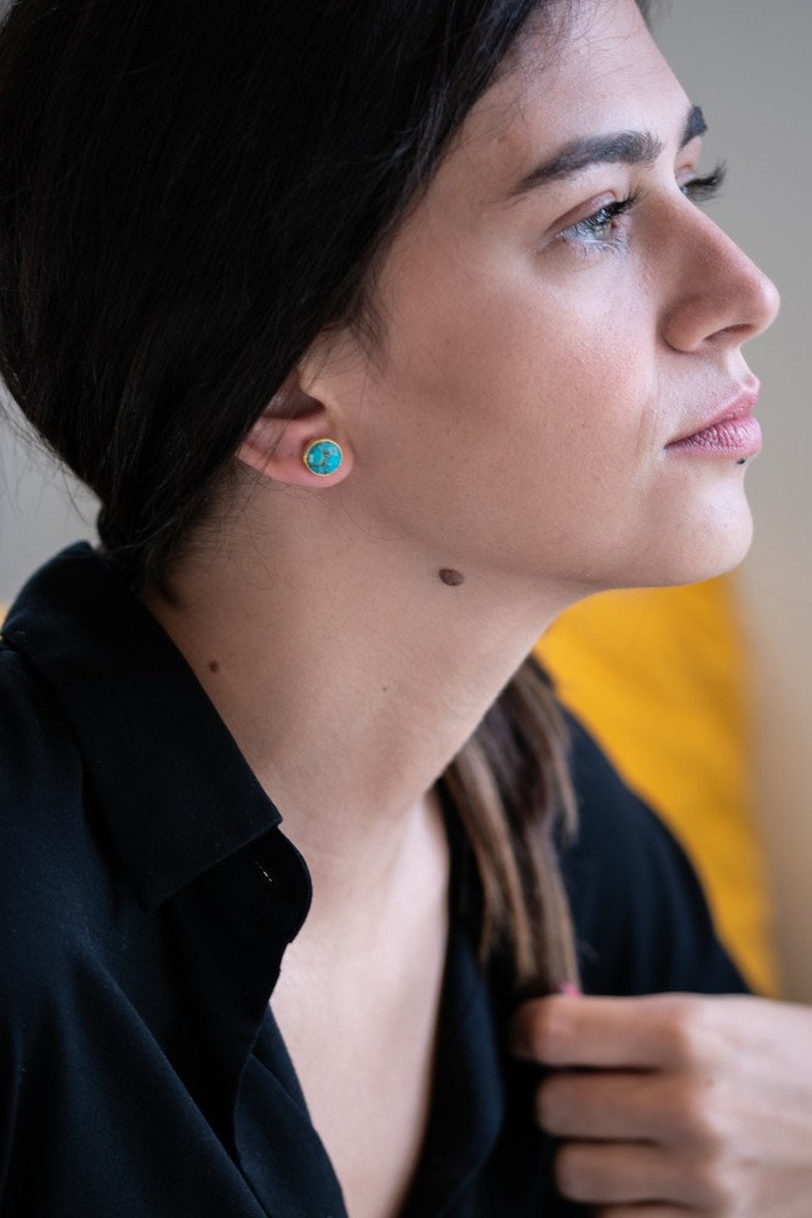 Mistral Large Rose Quartz Gemstone Silver Textured Stud Earrings - Etsy UK