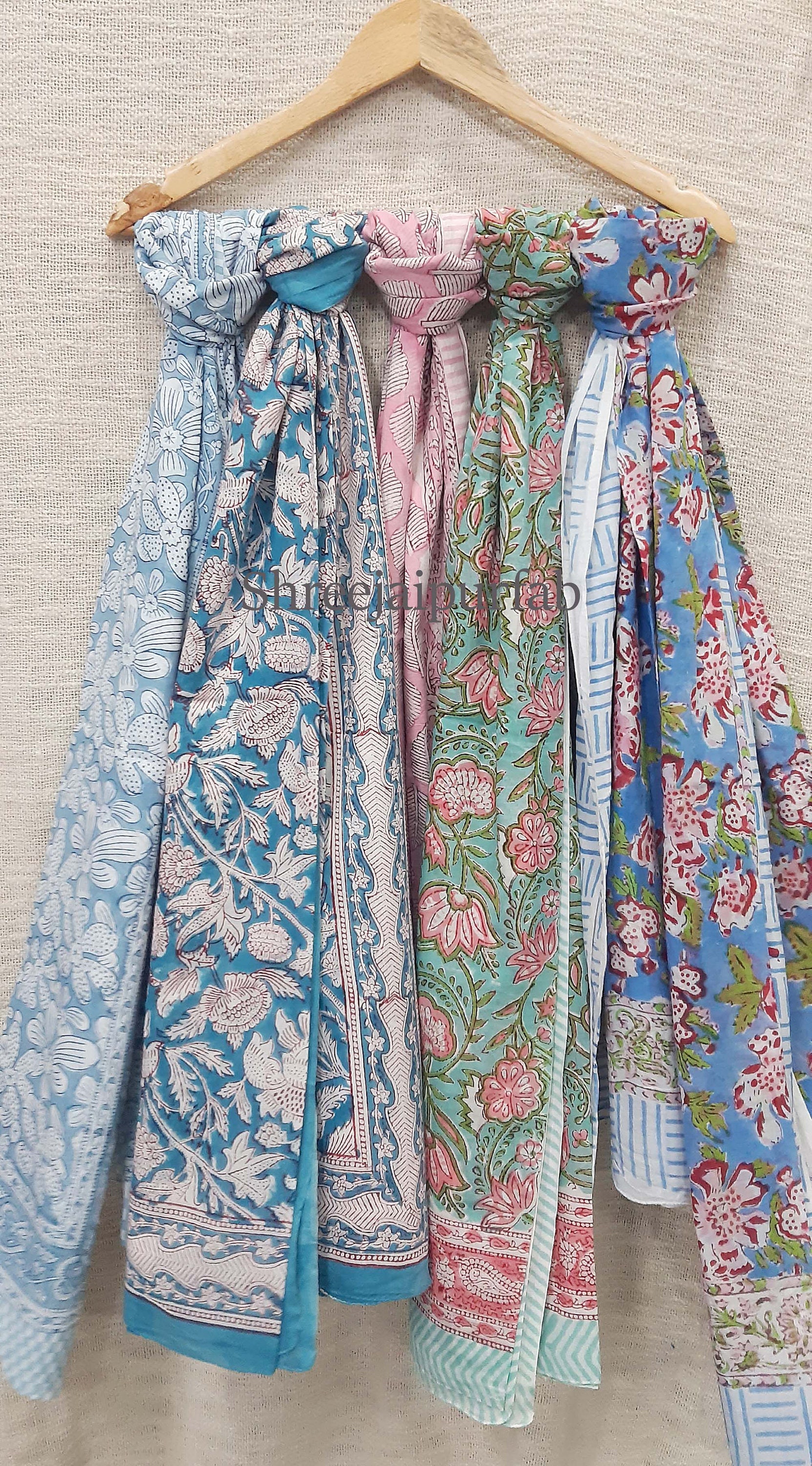 Shreejaipurfab Assorted color and design Scarf/Sarong . cotton | Etsy