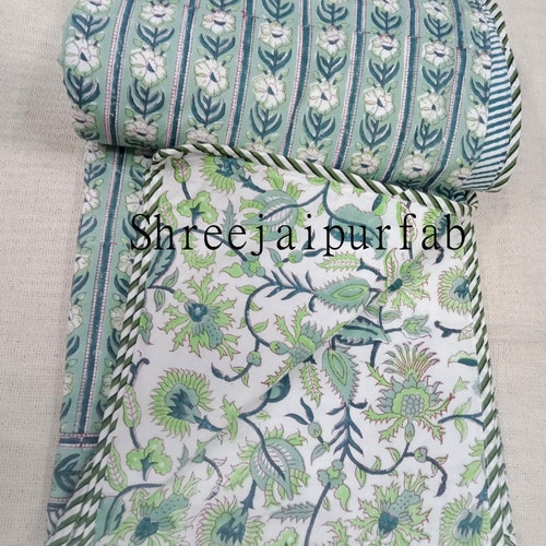 Blue Floral Print Cotton Dohar Reversible AC Dohar Ac - Etsy