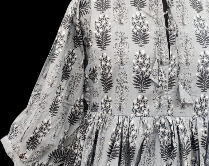 NEW Block Print Midi Dress, Mini Dress, Gray Buti Block Print Dress ...
