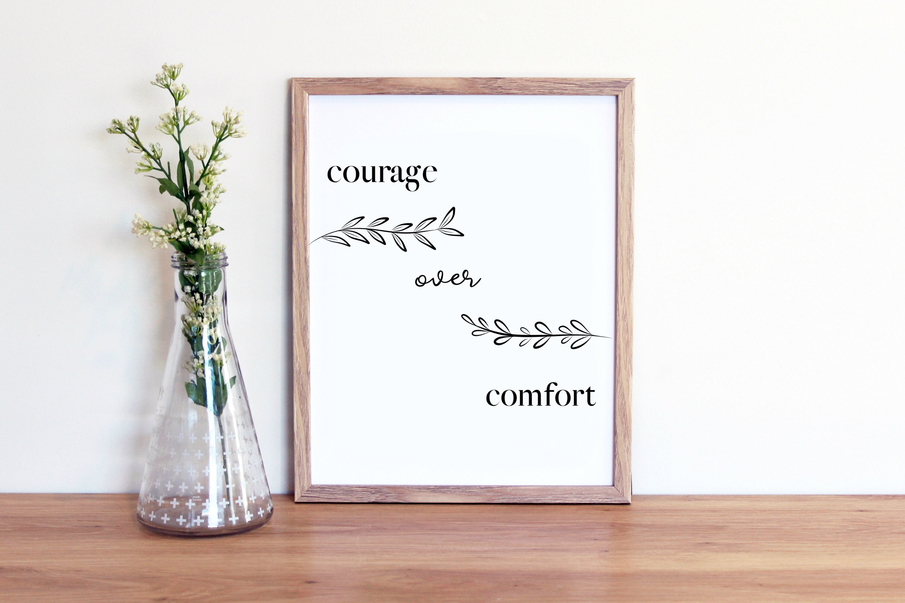 COURAGE OVER COMFORT Brene Brown Quote Print minimalist art | Etsy