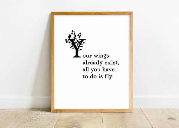 Cottagecore Art Quote your Wings Already Exist All You | Etsy