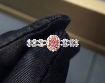 Genuine Pink Diamond Ring - Etsy