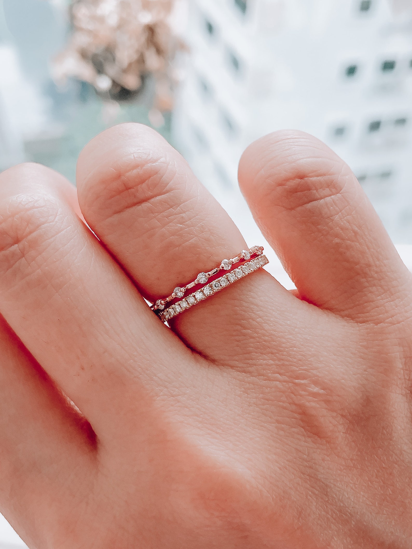 Dainty Diamond Distance Band Petite Diamond Distance Band | Etsy