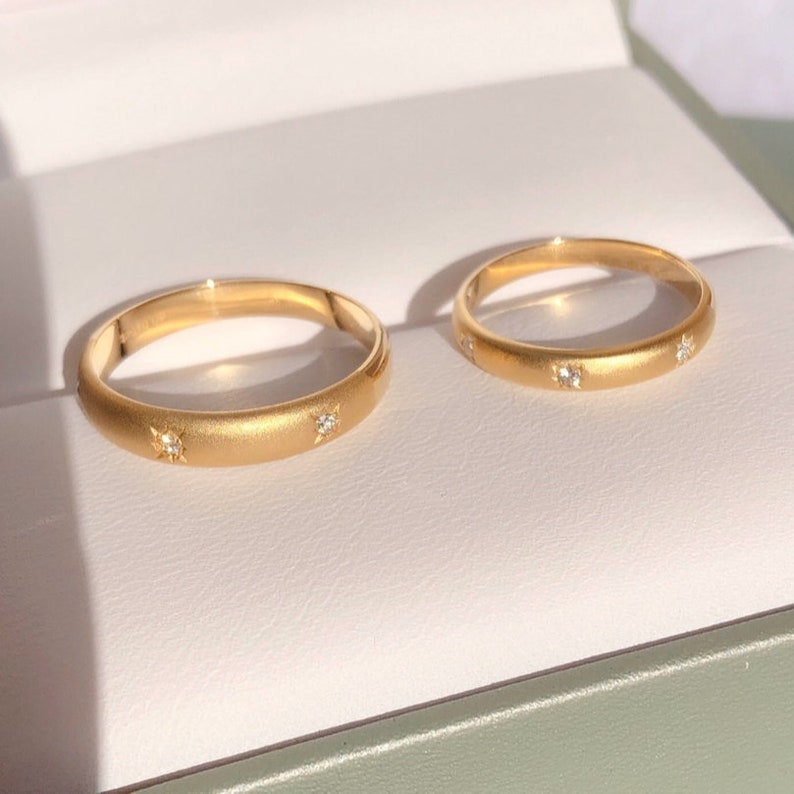 Unique Couple Ring Matching Couple Ring 18k Gold Ring for | Etsy