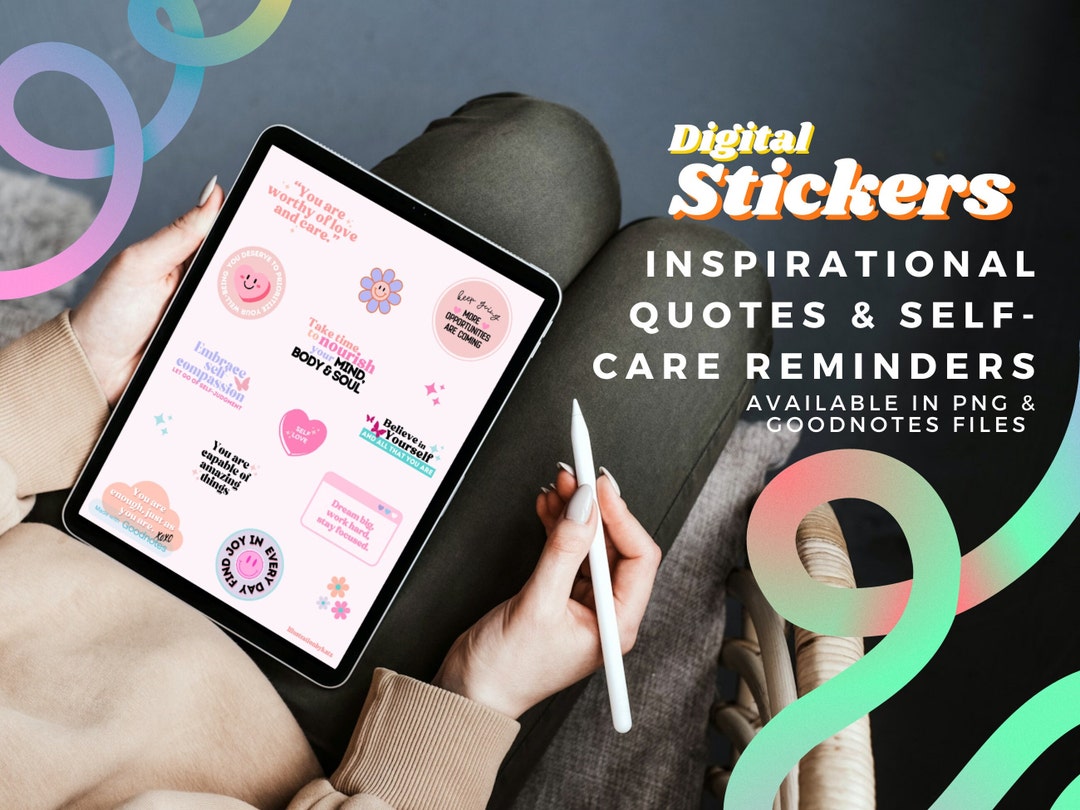 Self-care Reminders Printable Digital Stickers for Goodnotes Planner - Etsy