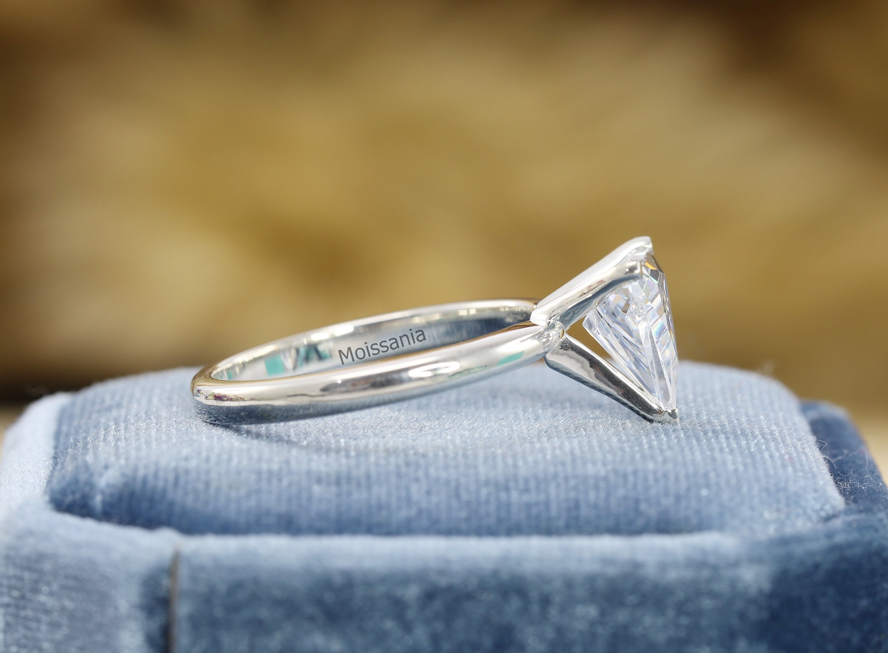 Triangle Simulated Diamond Engagement Promise Ring Triangle - Etsy