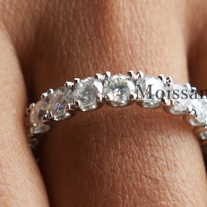 4ct Eternity Band, Eternity Ring, Women's Wedding Band, 14K Solid White ...