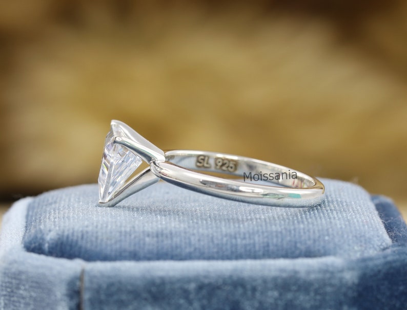 Triangle Simulated Diamond Engagement Promise Ring Triangle - Etsy
