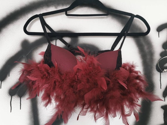 Red Feather Bra