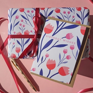 Pretty Floral Wrapping Paper, Plastic Free, Recyclable, Uncoated - Etsy