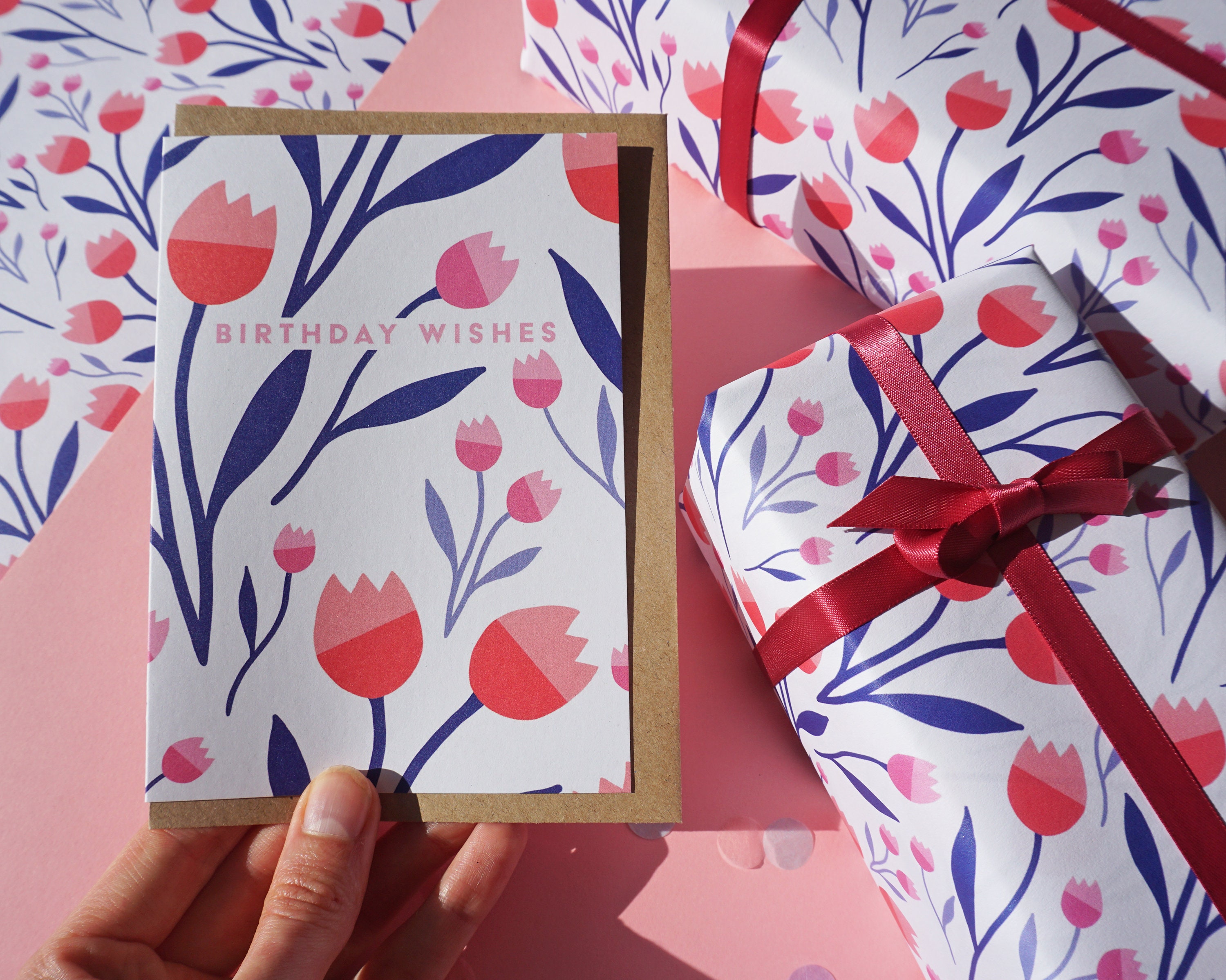 Pretty Floral Wrapping Paper Plastic Free Recyclable - Etsy