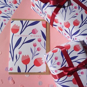 Pretty Floral Wrapping Paper, Plastic Free, Recyclable, Uncoated - Etsy