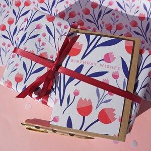 Pretty Floral Wrapping Paper, Plastic Free, Recyclable, Uncoated - Etsy