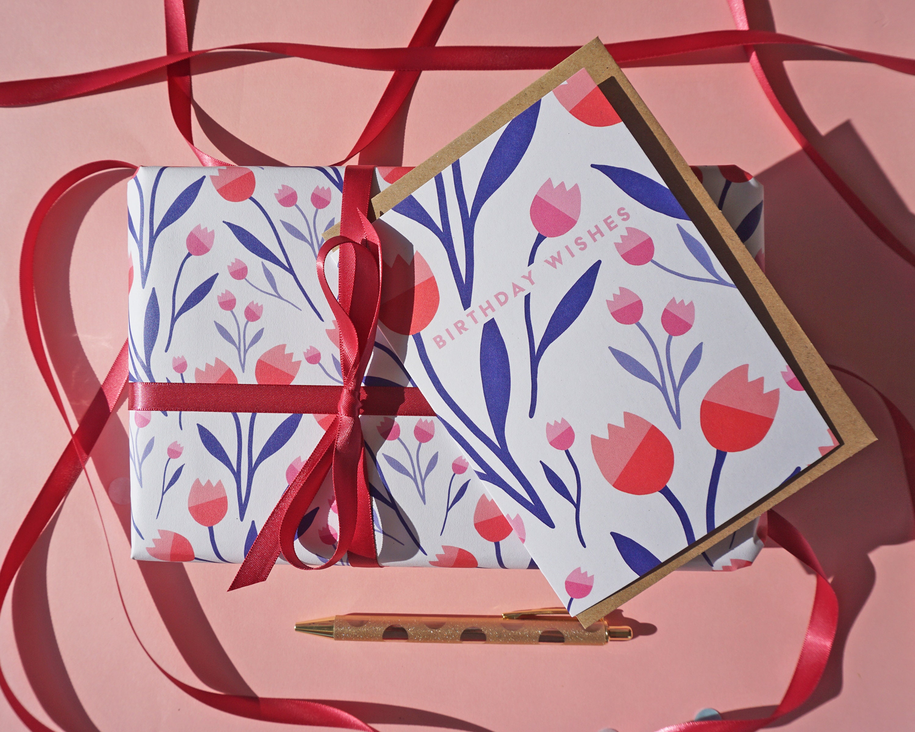 Pretty Floral Wrapping Paper Plastic Free Recyclable - Etsy