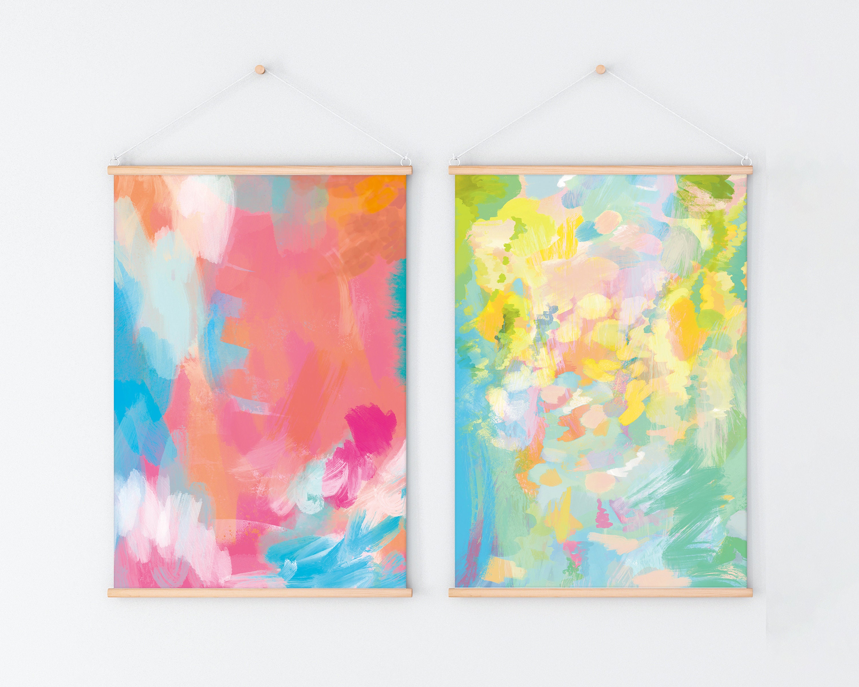 Pastel Print Pretty Abstract Pastel Colours Set - Etsy UK
