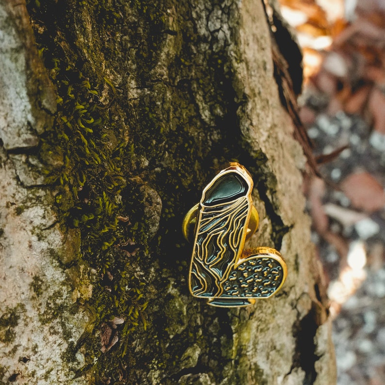 Dick Pin Detailed Enamel Pin Black And Gold Colors Makes It Etsy
