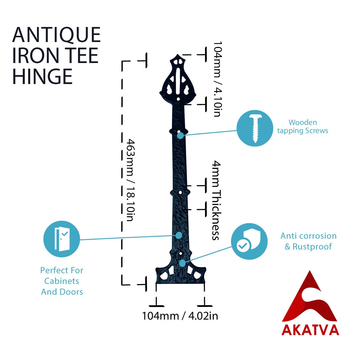 Akatva Dummy Strap Hinge Set 2-piece Heavy Duty Gate Hinges | Etsy