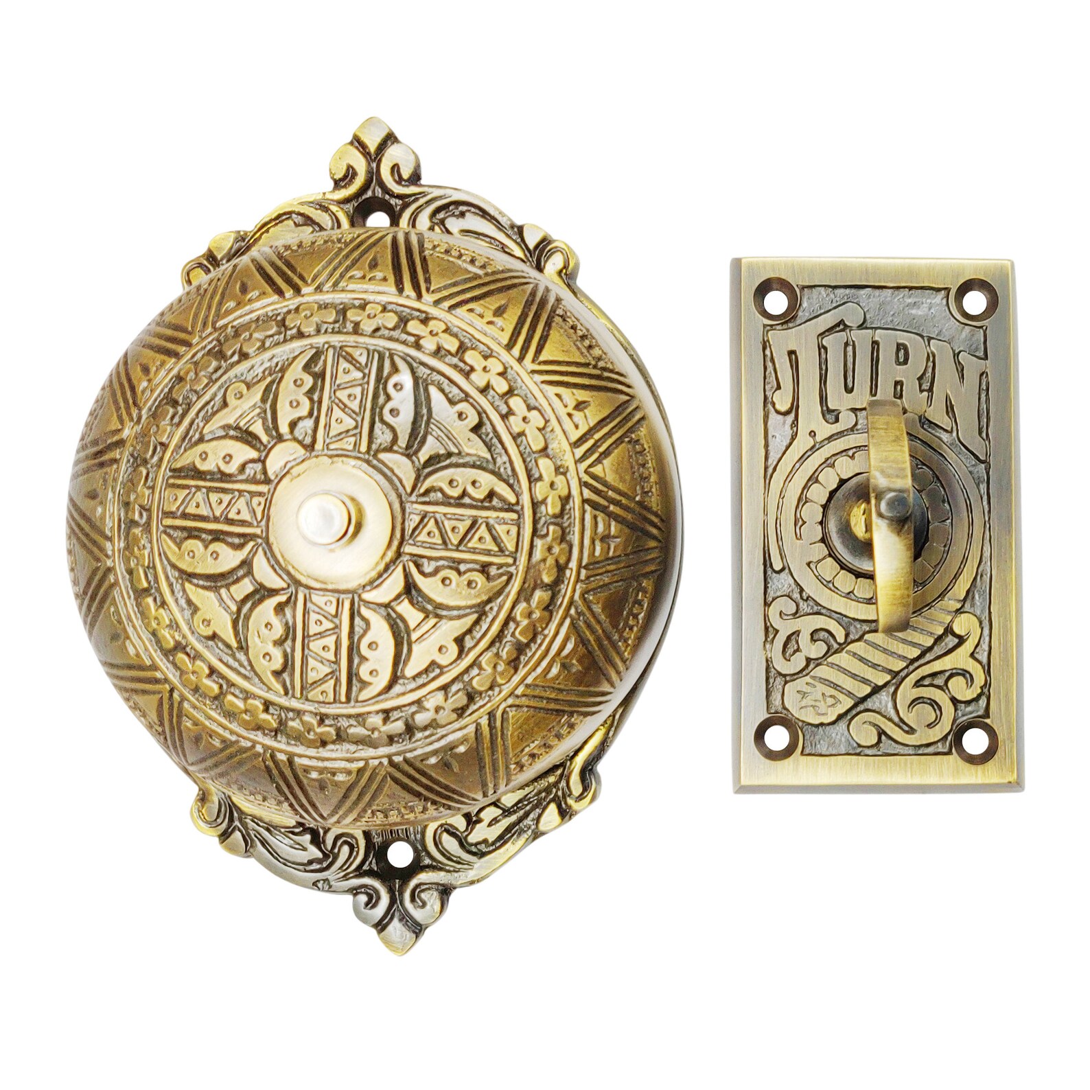 Akatva Vintage Twist Bell With Key Plate Mechanical Doorbell - Etsy