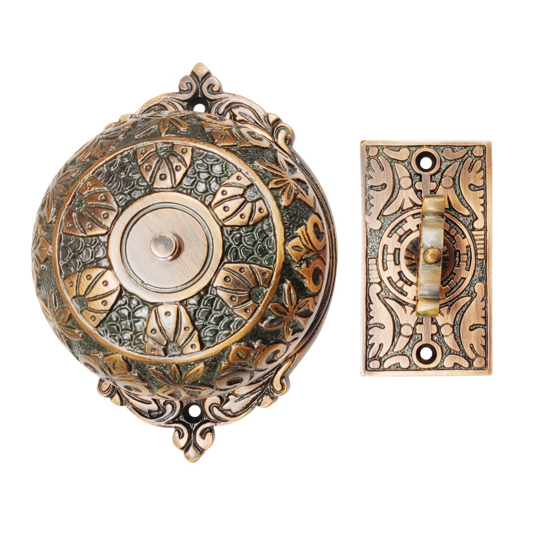 Akatva Vintage Twist Bell With Key Plate – Mechanical Doorbell for Home ...
