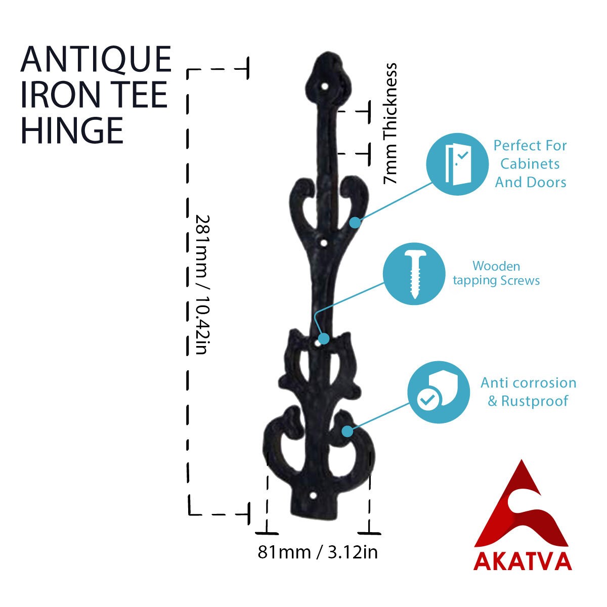 Akatva Dummy Strap Hinge Set 2-piece Heavy Duty Gate Hinges - Etsy