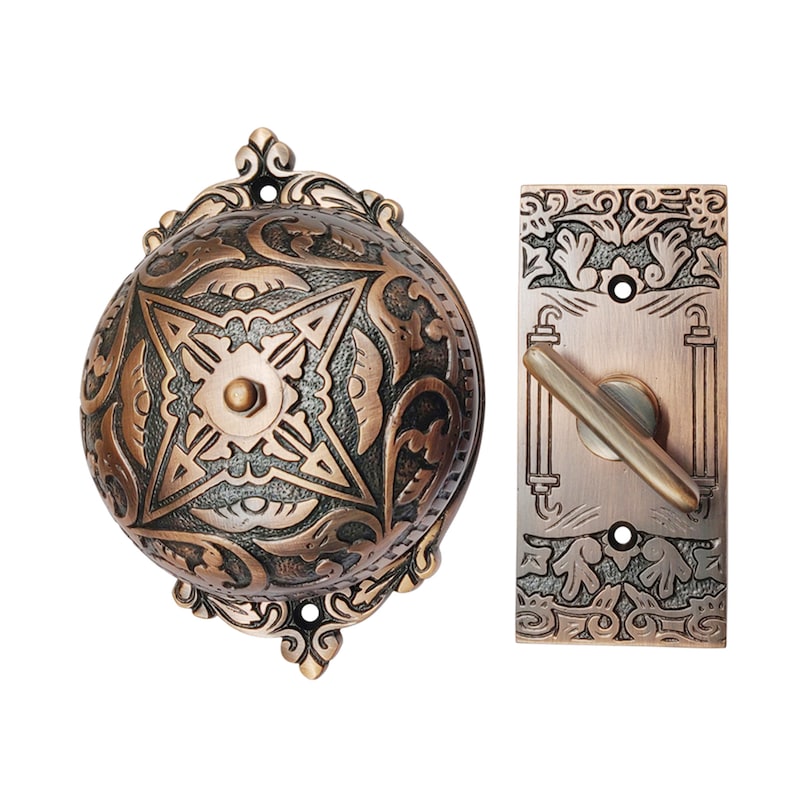 Akatva Vintage Twist Bell With Key Plate Mechanical Doorbell - Etsy