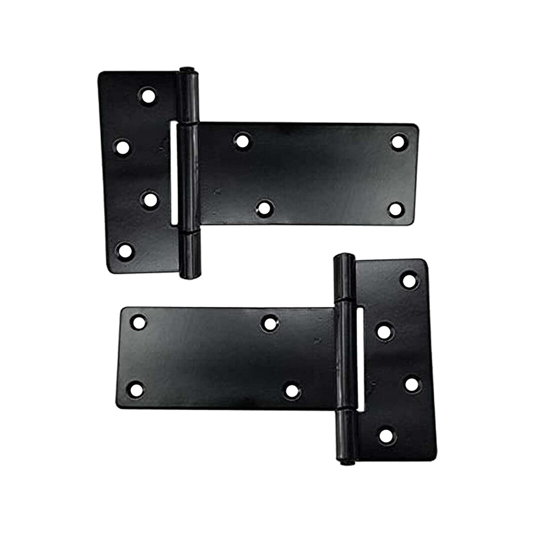 Akatva Black Antique Iron Rectangular T-hinge T-hinge Set 2 Piece Gate ...