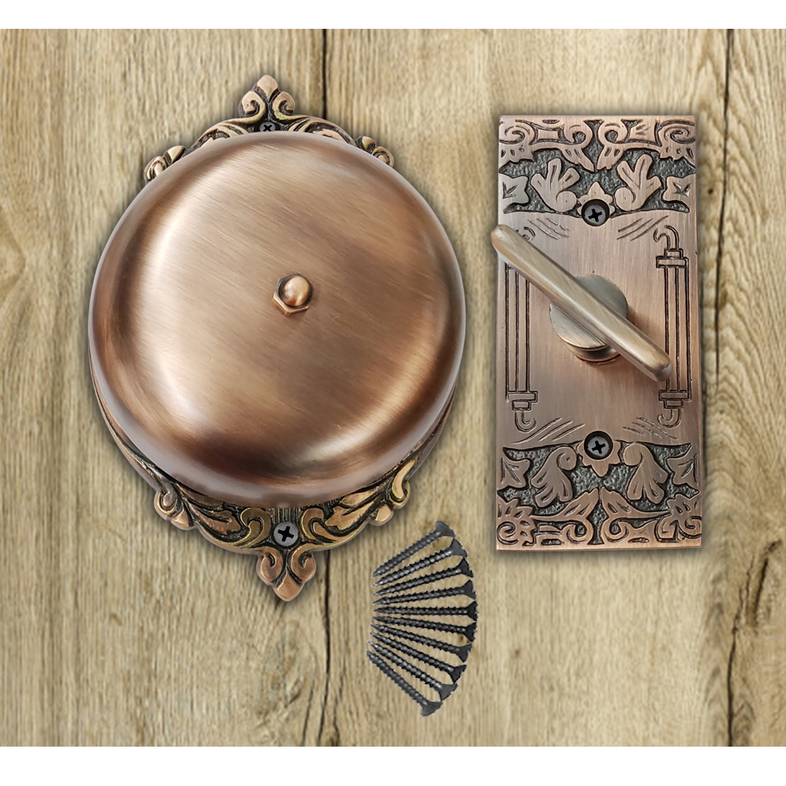 Akatva Vintage Twist Bell With Key Plate Mechanical Doorbell - Etsy
