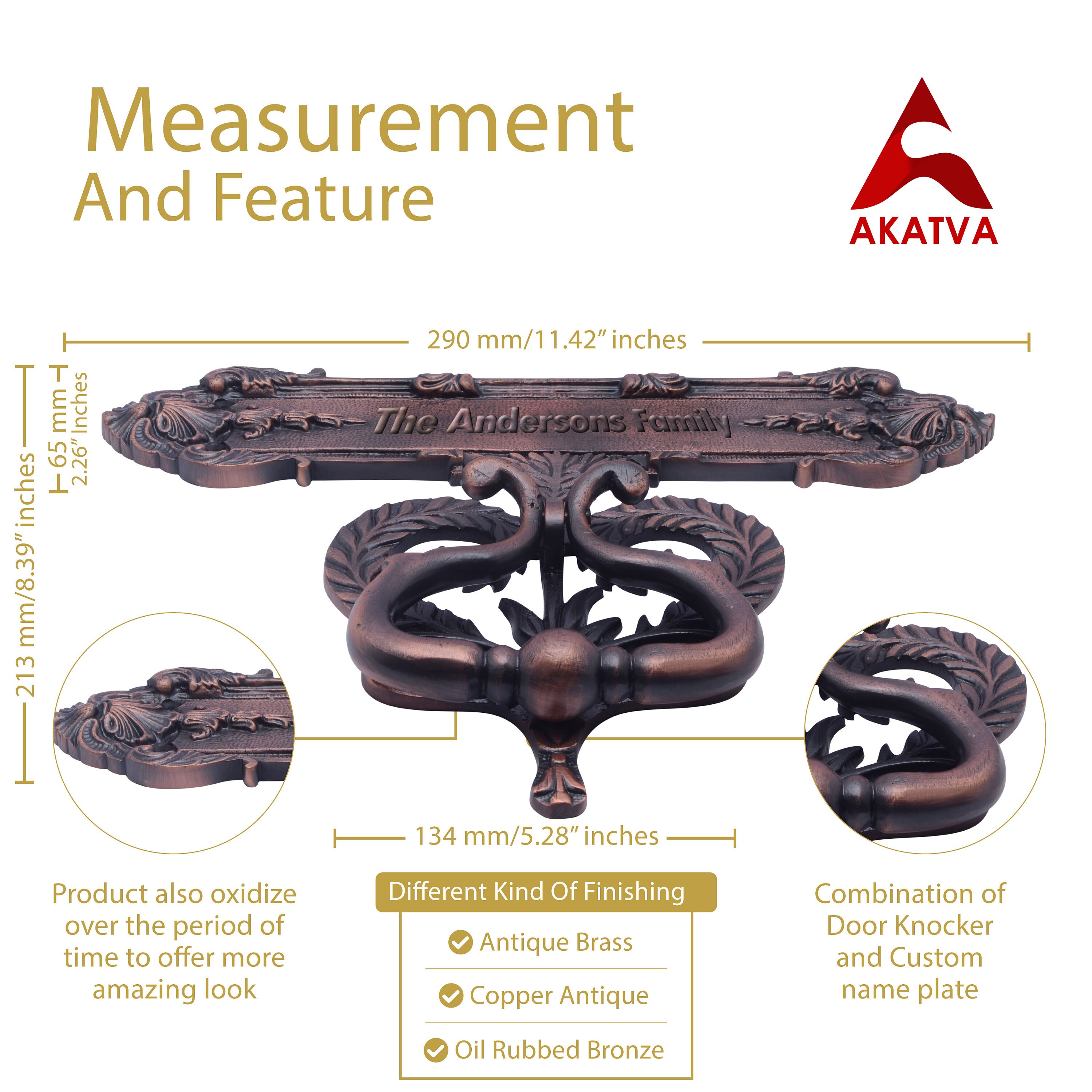 Custom Door Knocker | Brass Door Knocker | New Home Gift | Front Door ...